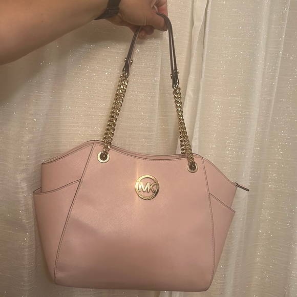 MICHAEL Michael Kors | Bags | Light Pink Large Mk Handbag With Gold ...